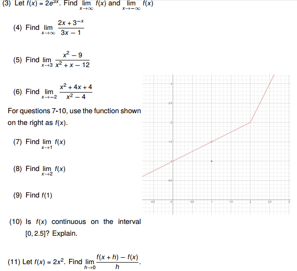 Solved Let f(x) = 2e^3x. Find lim_x rightarrow infinity f(x) | Chegg.com