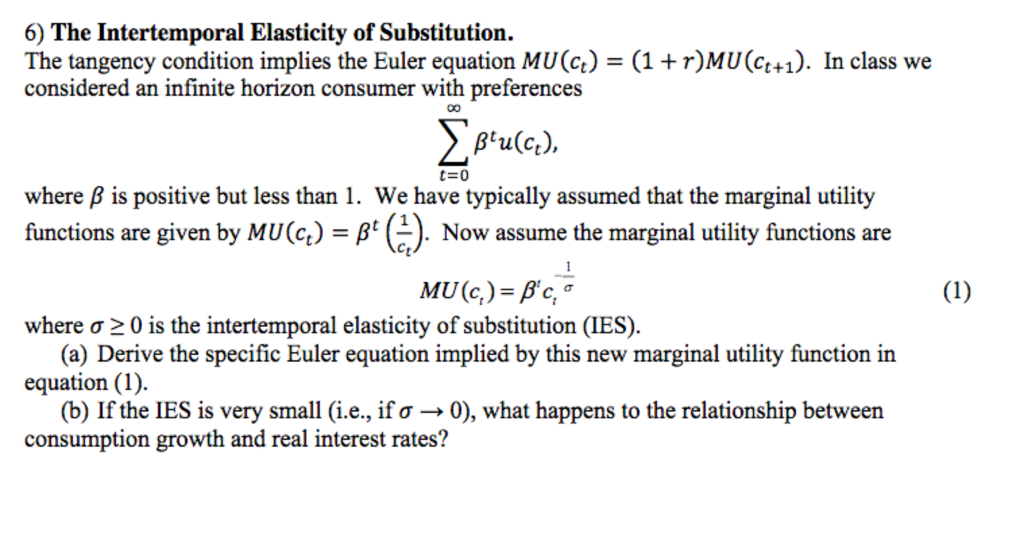Solved The tangency condition implies the Euler equation MU | Chegg.com