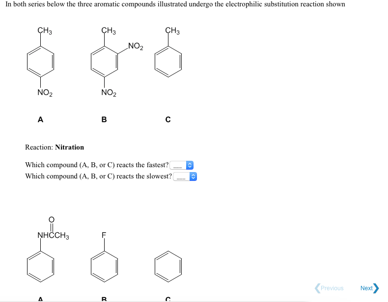 Solved In both series below the three aromatic compounds | Chegg.com