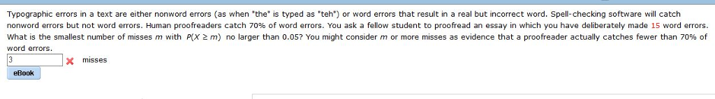 Solved Typographic errors in a text are either nonword | Chegg.com