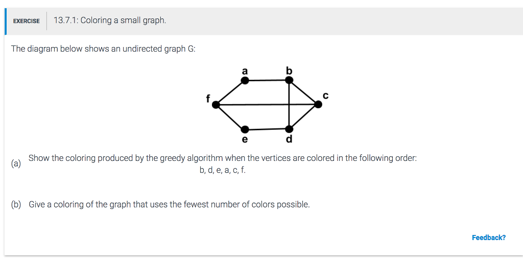 Solved The diagram below shows an undirected graph G: (a) | Chegg.com