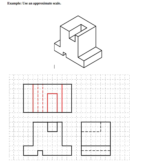 Solved Sketch the front, top and right side views of the | Chegg.com