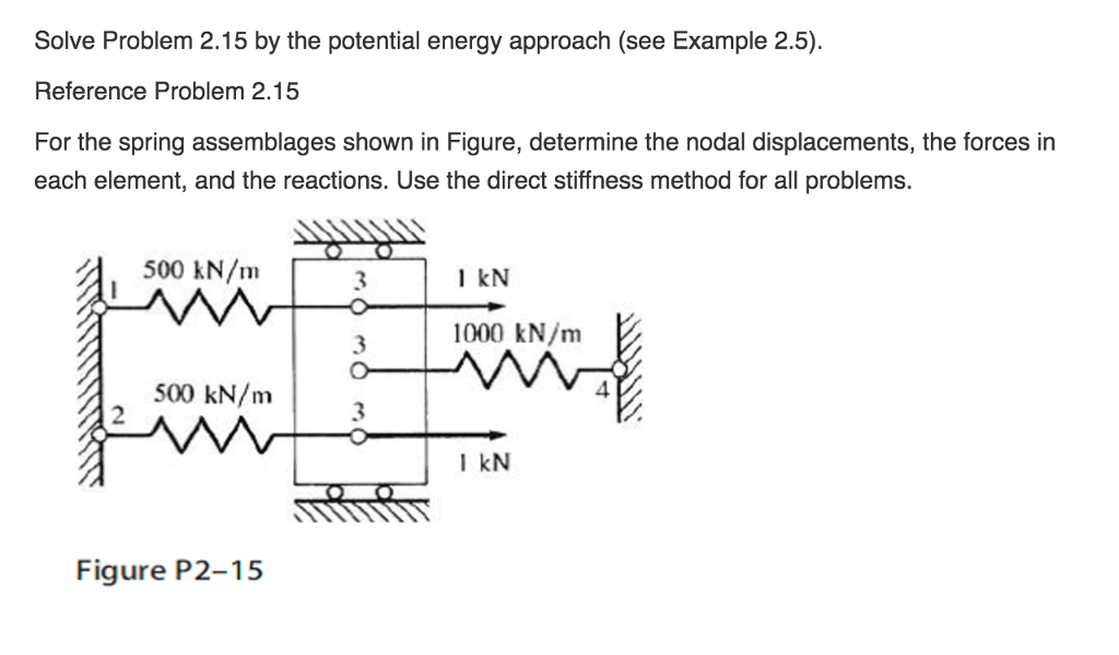 Solved For the spring assemblages shown in Figure, determine | Chegg.com