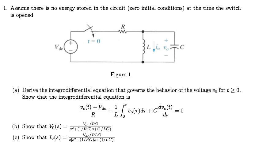 Solved Assume there is no energy stored in the circuit (zero | Chegg.com