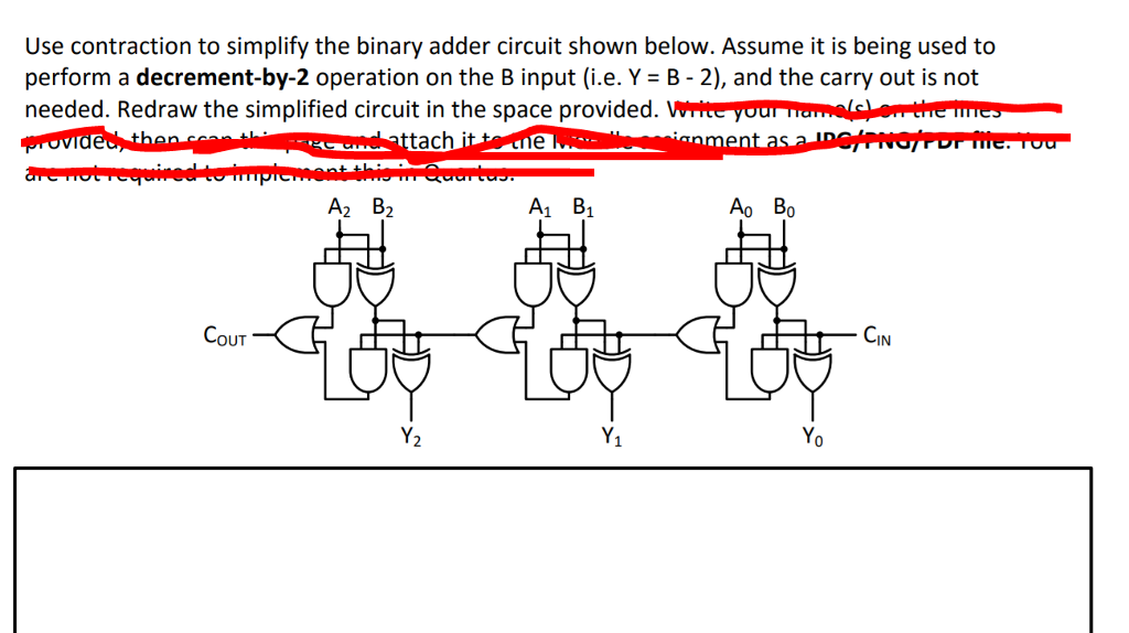 Solved Use contraction to simplify the binary adder circuit | Chegg.com