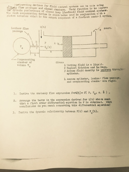 Solved Compensating devices for fluid control systems can be | Chegg.com