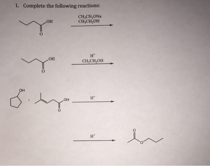 Solved Complete the following reactions: | Chegg.com