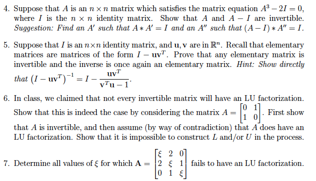 Solved Suppose that A is an n times n matrix which satisfies | Chegg.com