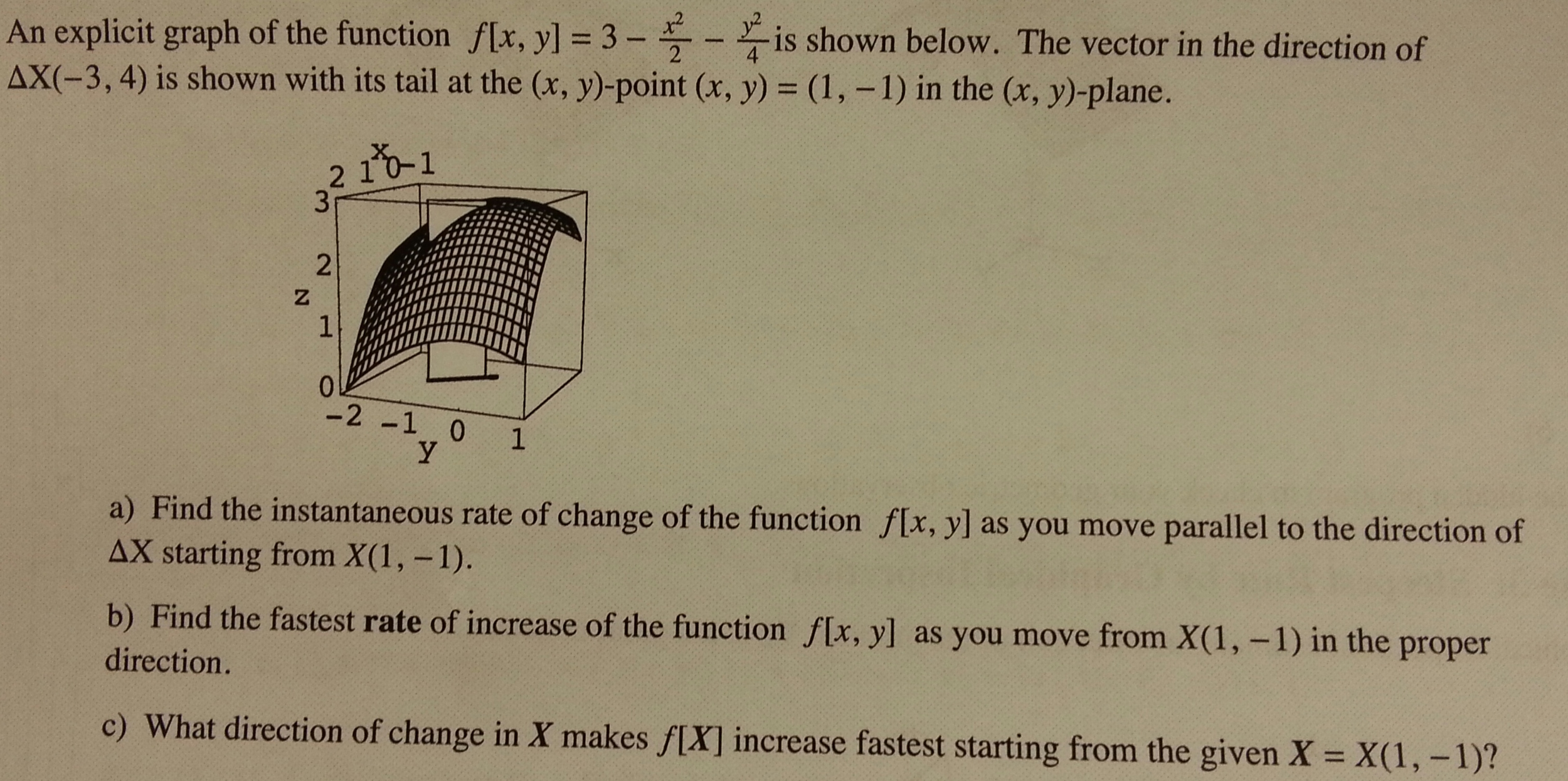 Solved An explicit graph of the function [x, y] = 3 - x2/2 - | Chegg.com