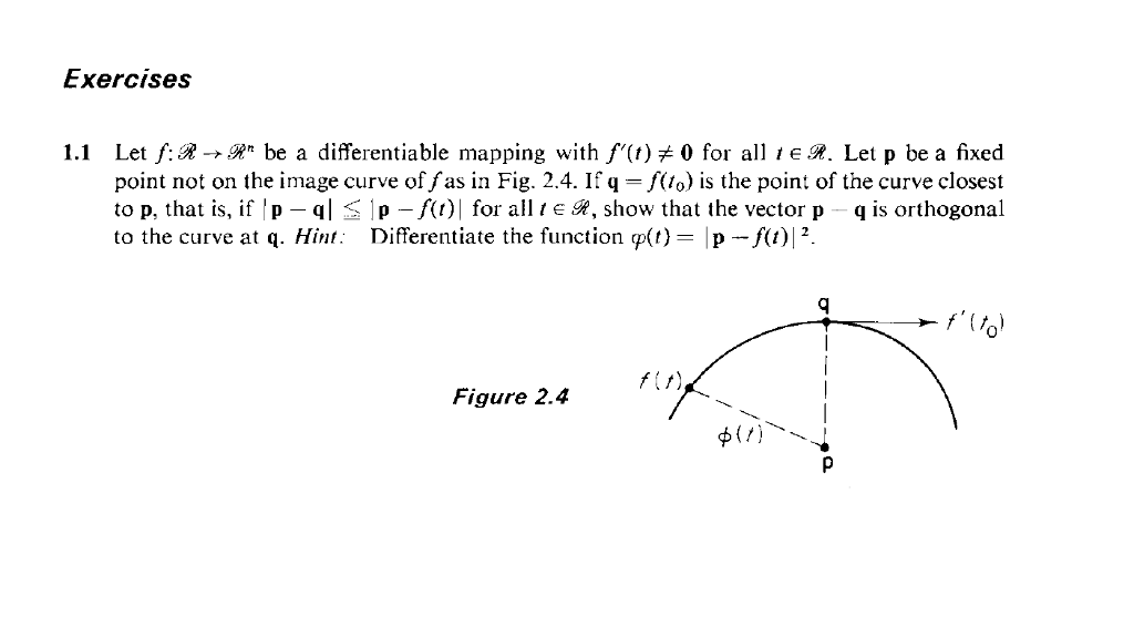 Solved Let f: R rightarrow R^n be a differentiable mapping | Chegg.com