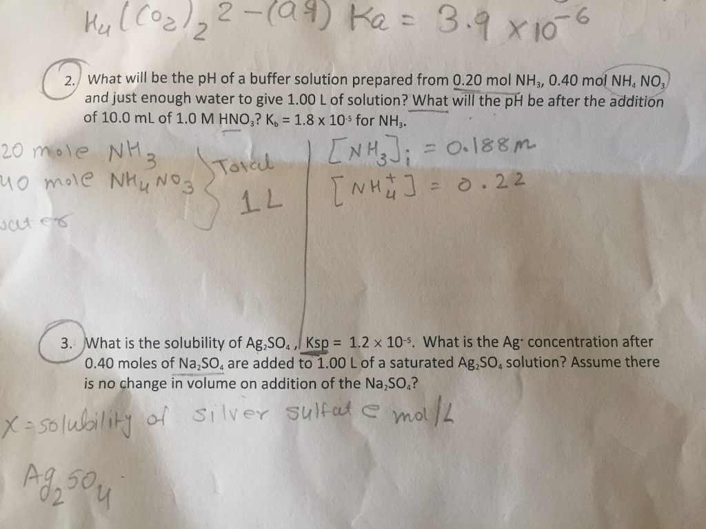 Solved What will be the pH of a buffer solution prepared | Chegg.com