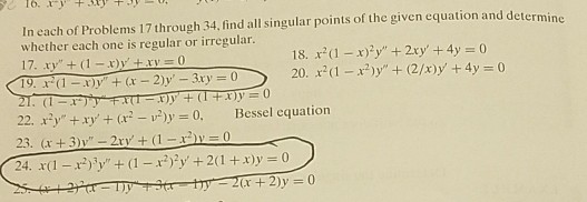 Solved In each of Problems 17 through 34, find all singular | Chegg.com