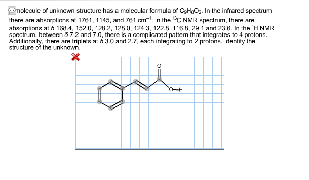 Solved Molecule of unknown structure has a molecular formula | Chegg.com