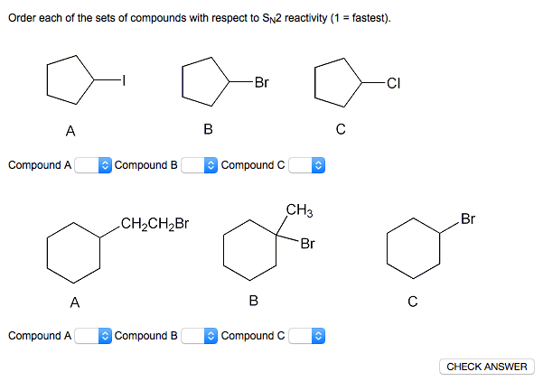 Solved Order each of the sets of compounds with respect to | Chegg.com