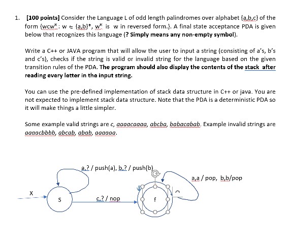 Solved 1. [100 points] Consider the Language L of odd length | Chegg.com