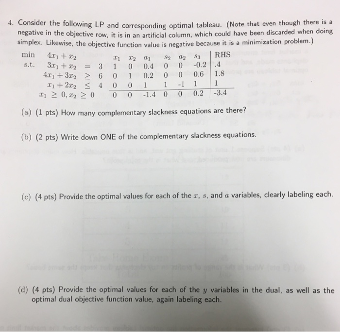 Solved Operations research: (a-d): how many complementary | Chegg.com