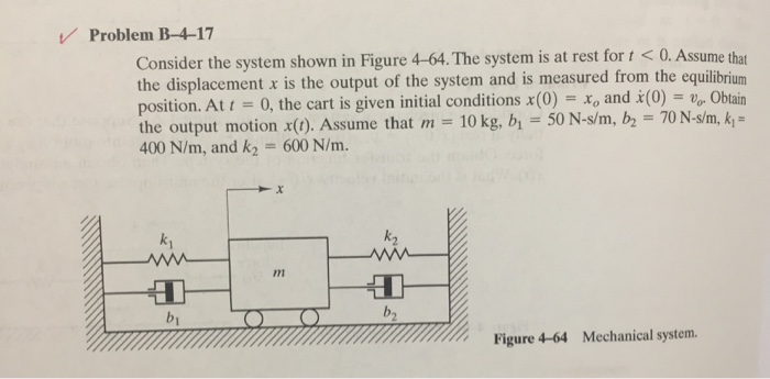 Solved Problem B-4-12 sider the mechanical system shown in | Chegg.com