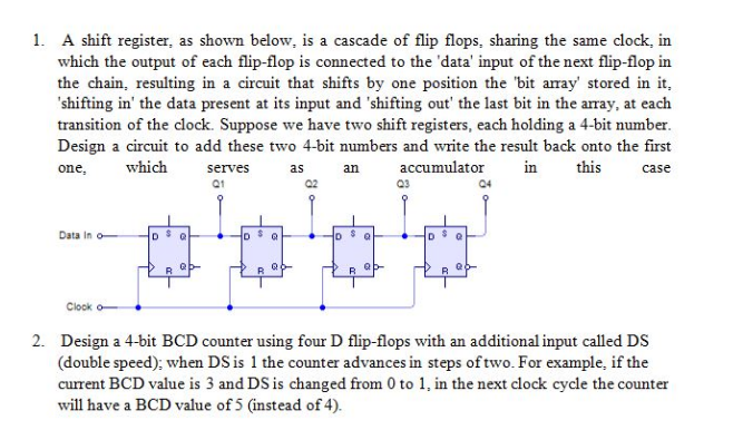 1. A shift register, as shown below, is a cascade of | Chegg.com