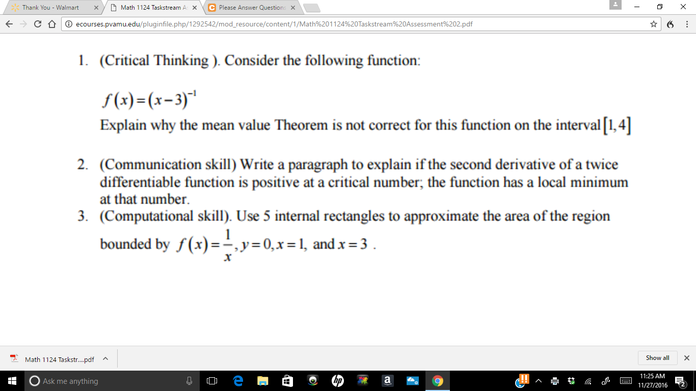Solved Consider the following function: f(x) = (x - 3)^-1 | Chegg.com
