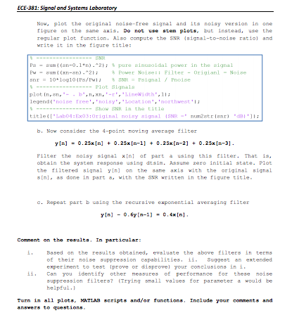 Solved 3. This exercise is about filtering out the noise | Chegg.com
