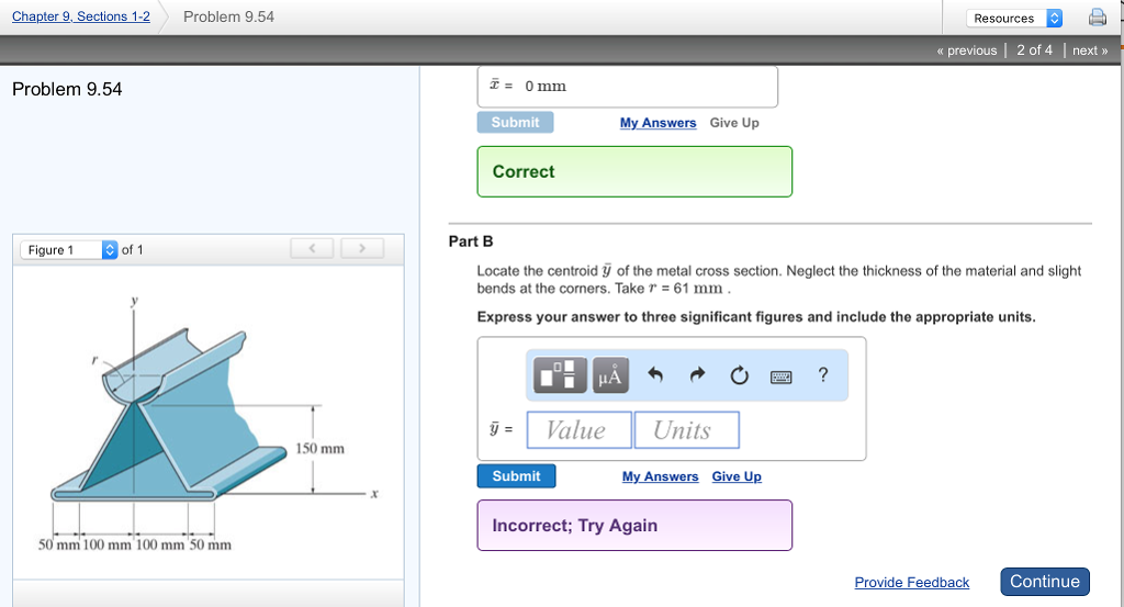 Solved Locate the centroid y¯ of the metal cross section. | Chegg.com