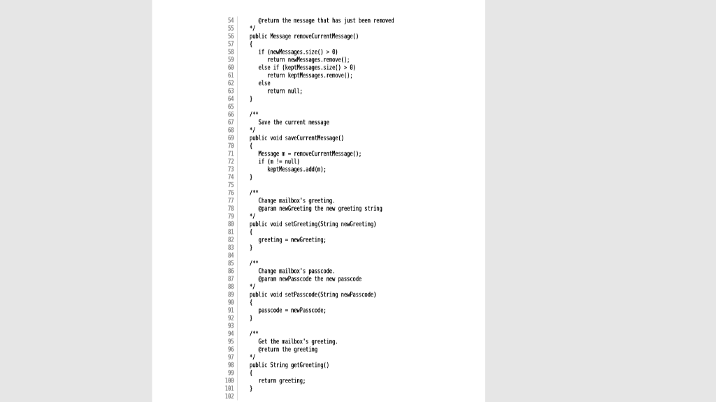ch02/mail/Message.java 2 A message left by the caller | Chegg.com