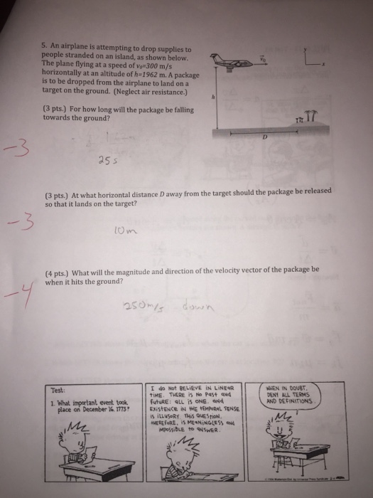 Solved An airplane is attempting to drop supplies to people | Chegg.com