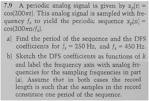 Solved A periodic analog signal is given by x_p (t) = | Chegg.com