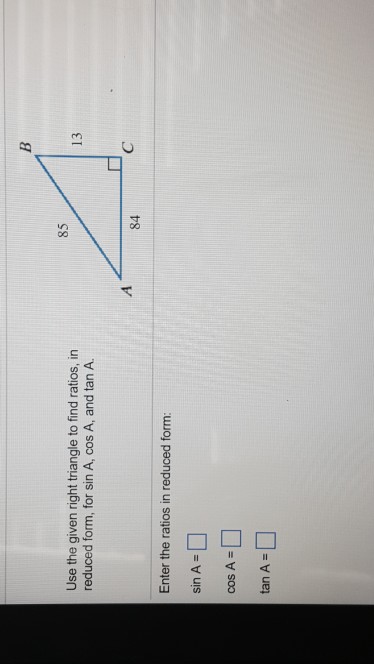 Solved Use the given right triangle to find ratios, in | Chegg.com