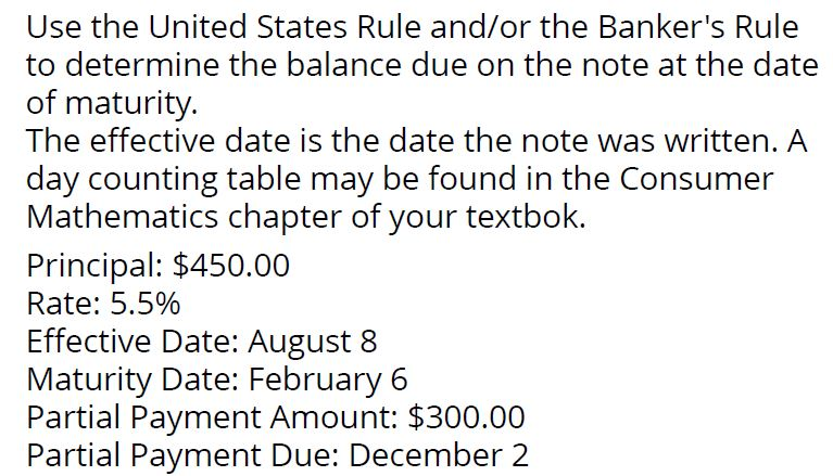 Solved Use the United States Rule and/or the Banker's Rule | Chegg.com