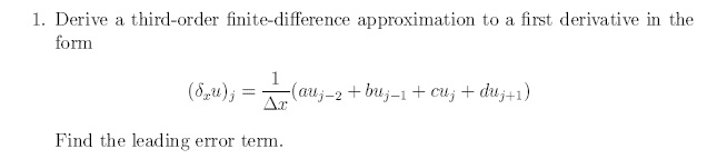 Derive a third-order finite-difference approximation | Chegg.com