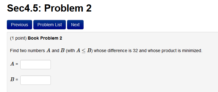 Solved Sec4.5: Problem 2 Previous Problem List Next (1 | Chegg.com