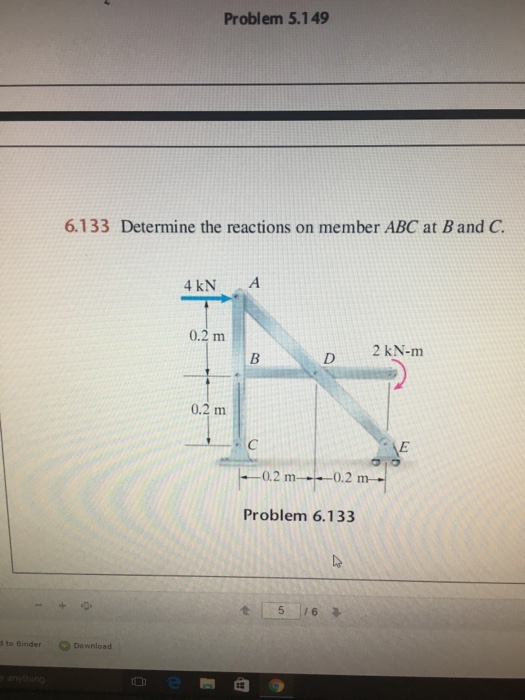 Solved Determine the reactions on member ABC at Band C. | Chegg.com
