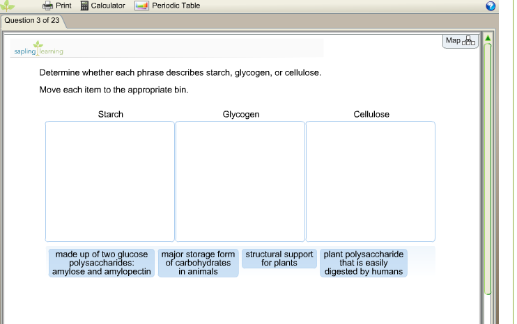 Solved Determine whether each phrase describes starch, | Chegg.com
