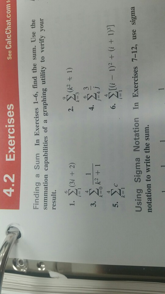 Solved Finding a Sum In Exercises 1-6, find the sum. Use the | Chegg.com