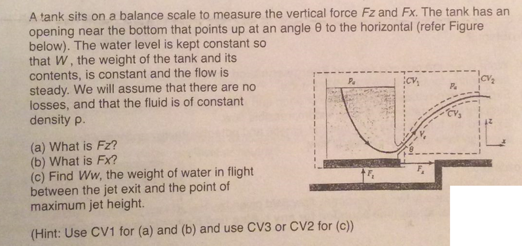 A tank sits on a balance scale to measure the | Chegg.com