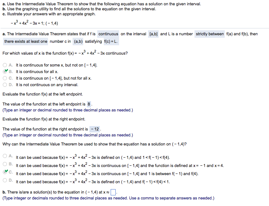 Solved a. Use the Intermediate Value Theorem to show that | Chegg.com