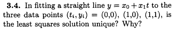 Solved 3.4. In fitting a straight line y = x。+xt to the | Chegg.com