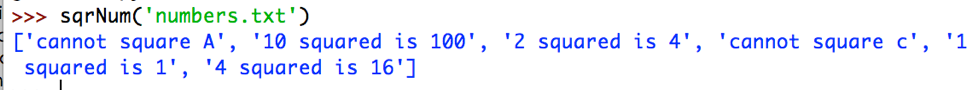 Solved Write a function, sqrNum(ifile) which takes an infile | Chegg.com