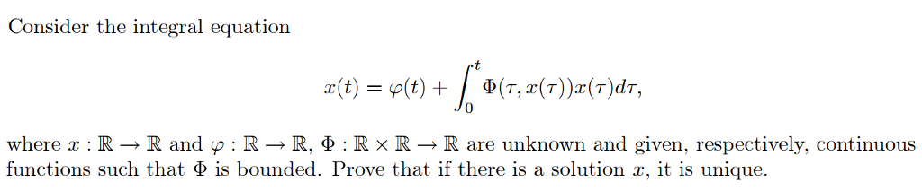 Solved Consider the integral equation where x : R → R and p | Chegg.com
