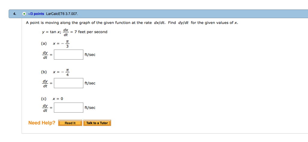 Solved A point is moving along the graph of the given | Chegg.com