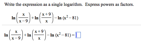 Solved Write the expression as a single logarithm. Express | Chegg.com