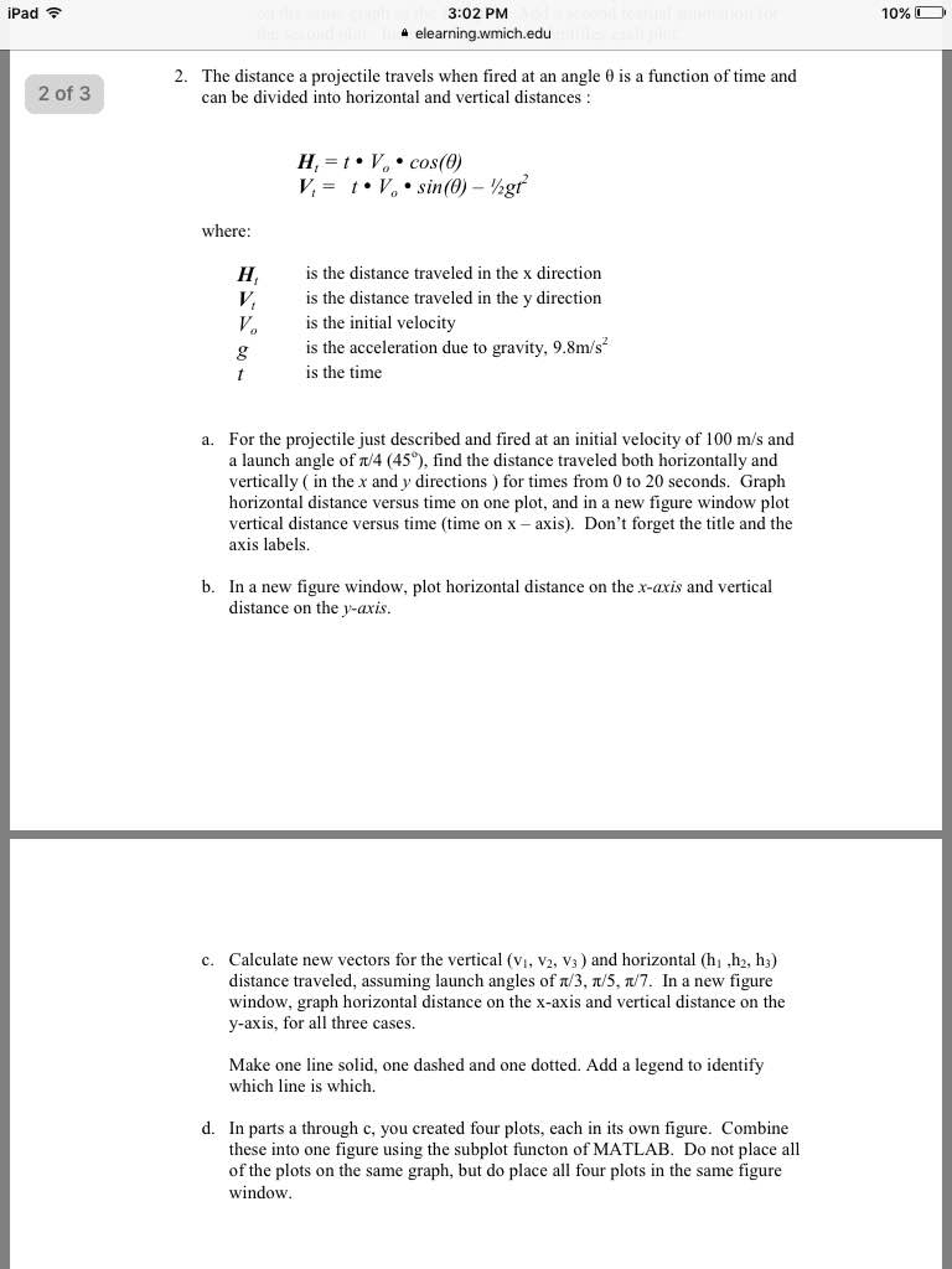 Solved The distance a projectile travels when fired at an | Chegg.com