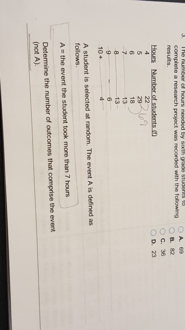 Solved The number of hours needed by sixth grade students to | Chegg.com