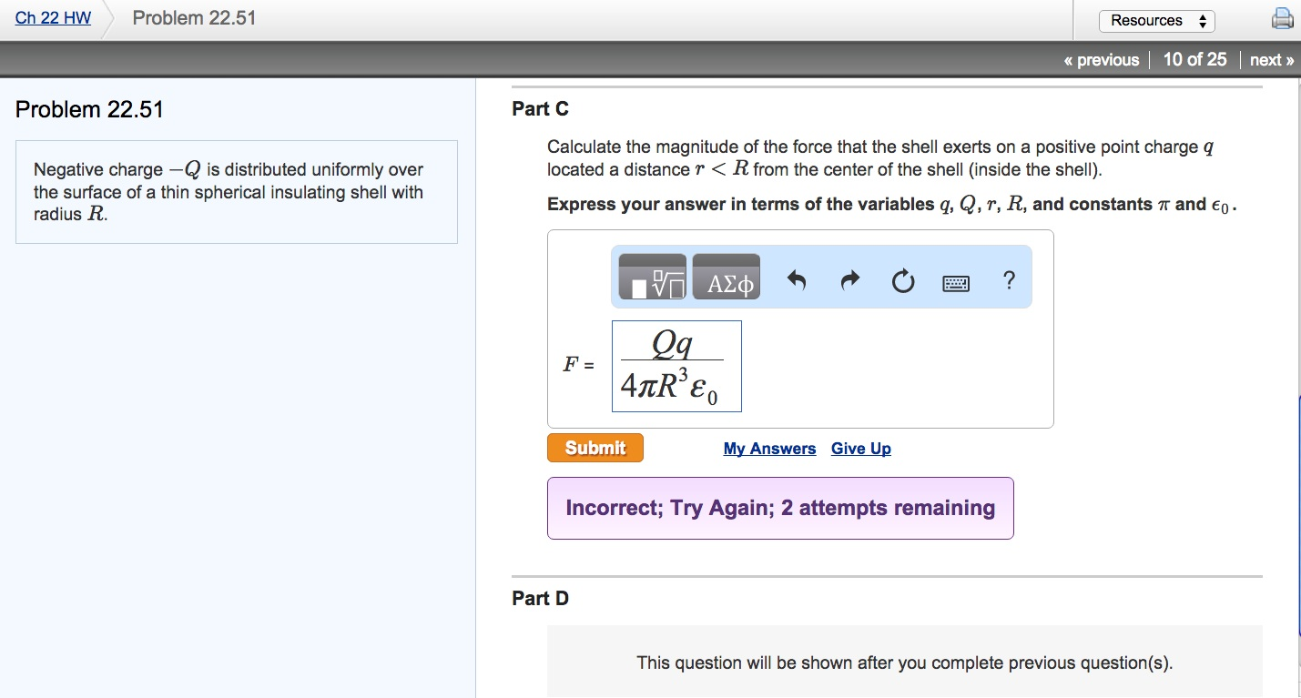 Solved Ch 22 HW Problem 22.51 Problem 22.51 Negative charge | Chegg.com