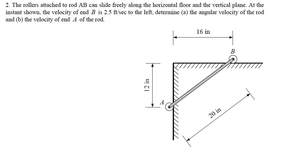 Solved 2. The rollers attached to rod AB can slide freely | Chegg.com