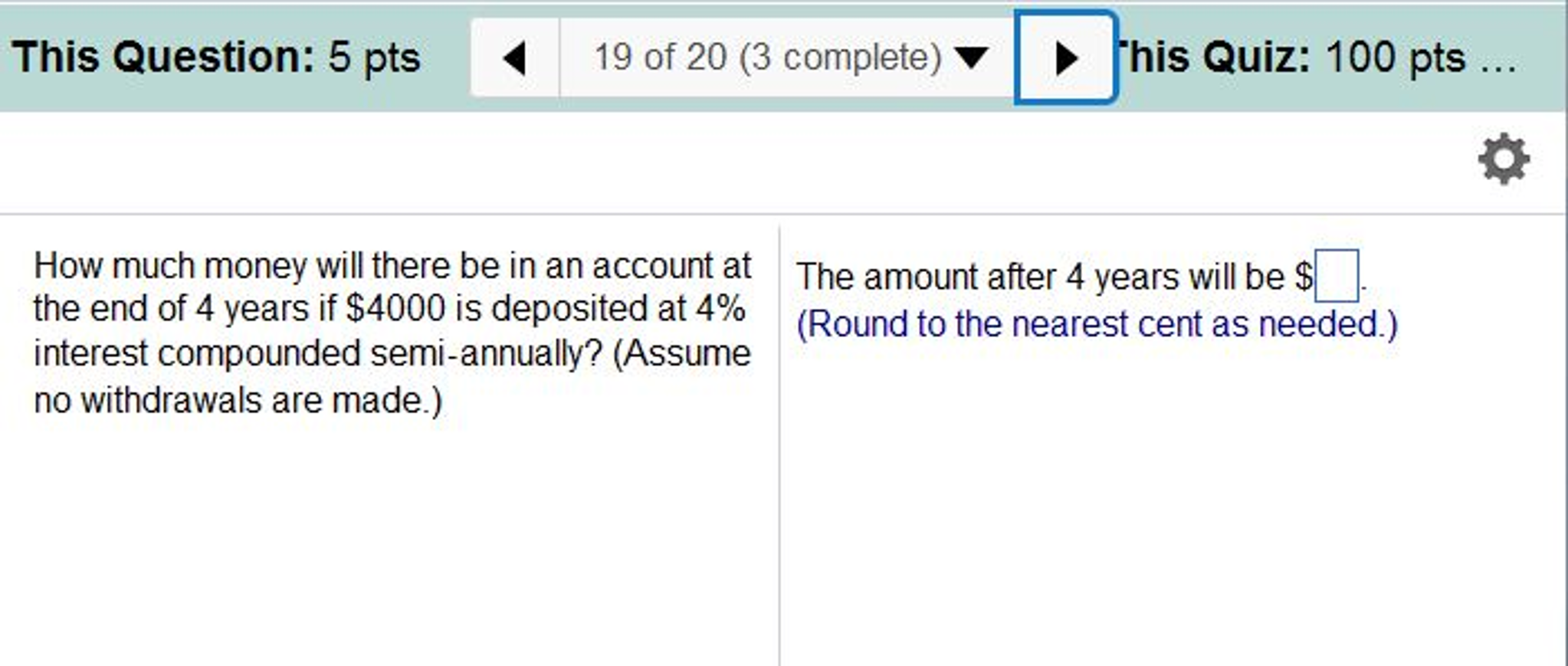 Solved How much money will there be in an account at the end | Chegg.com