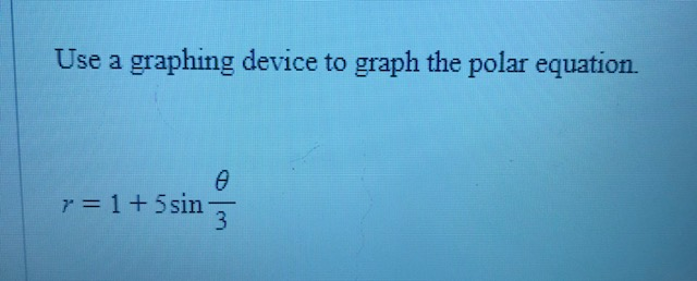 Solved Use a graphing device to graph the polar equation. r | Chegg.com