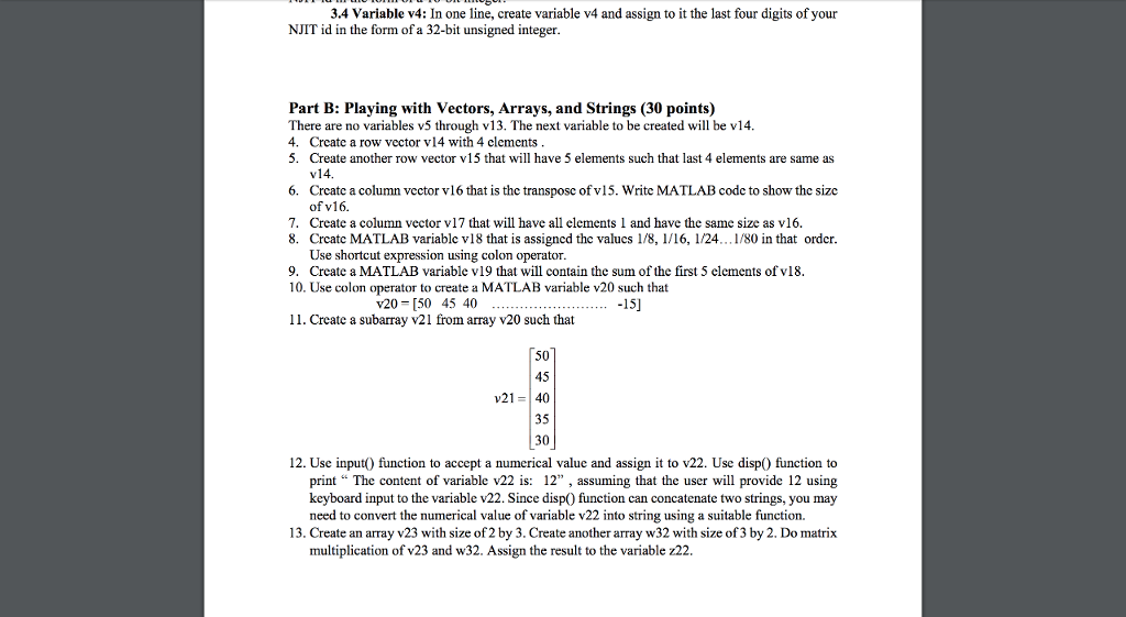 Solved 3.4 Variable v4: In one line, create variable v4 and | Chegg.com