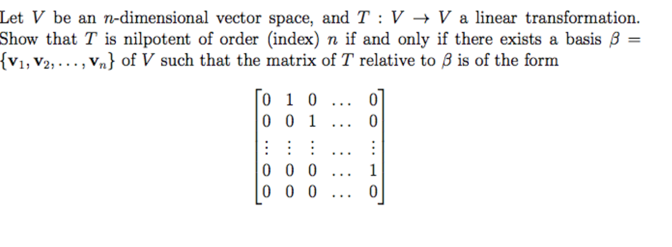 Solved Let V be an n-dimensional vector space, and T : V | Chegg.com